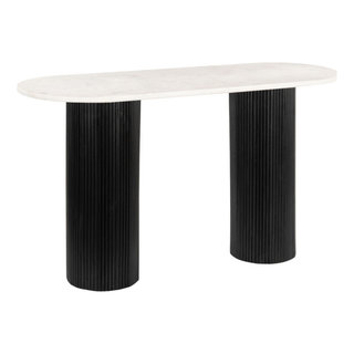 Boone Console Table White and Black - Transitional - Console Tables ...