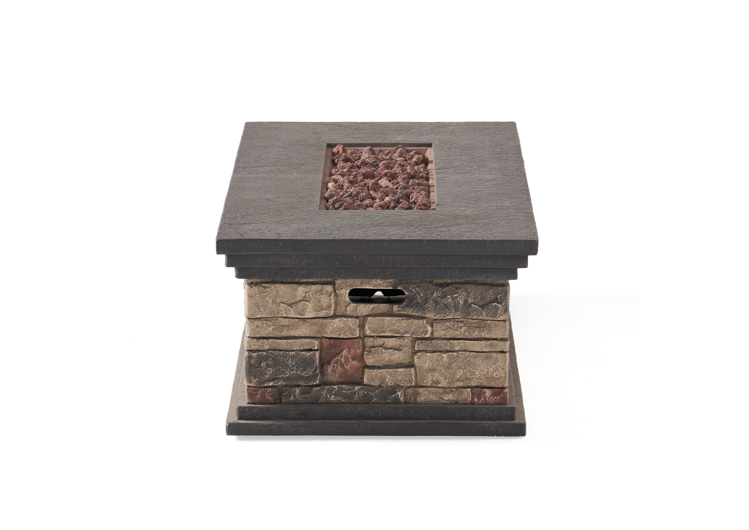 Troy Outdoor 50,000 BTU Lightweight Concrete Fire Pit, No Tank Holder ...