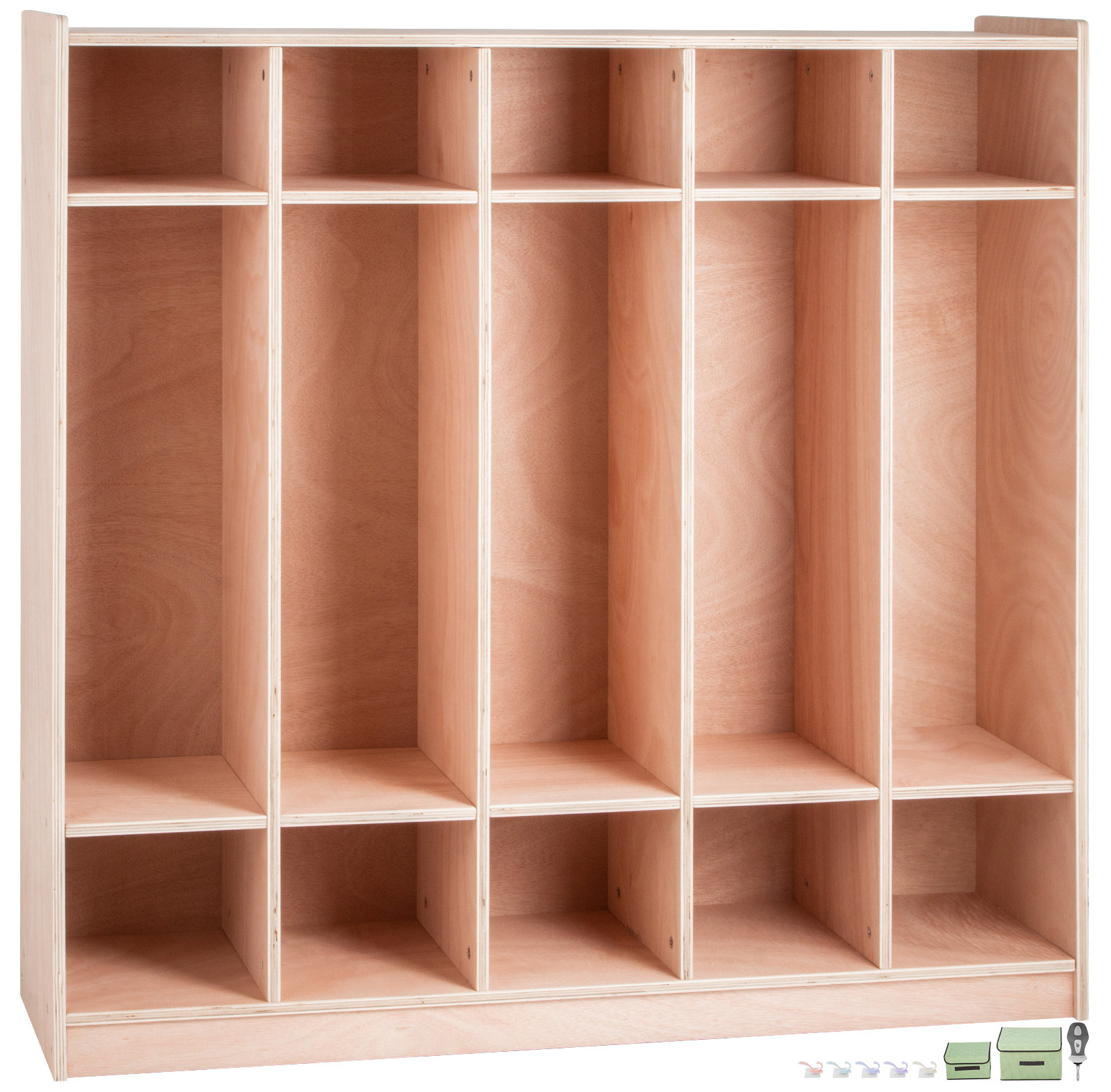 VEVOR Preschool Cubby Lockers Wooden Storage Cabinet, 48x54 Inch ...