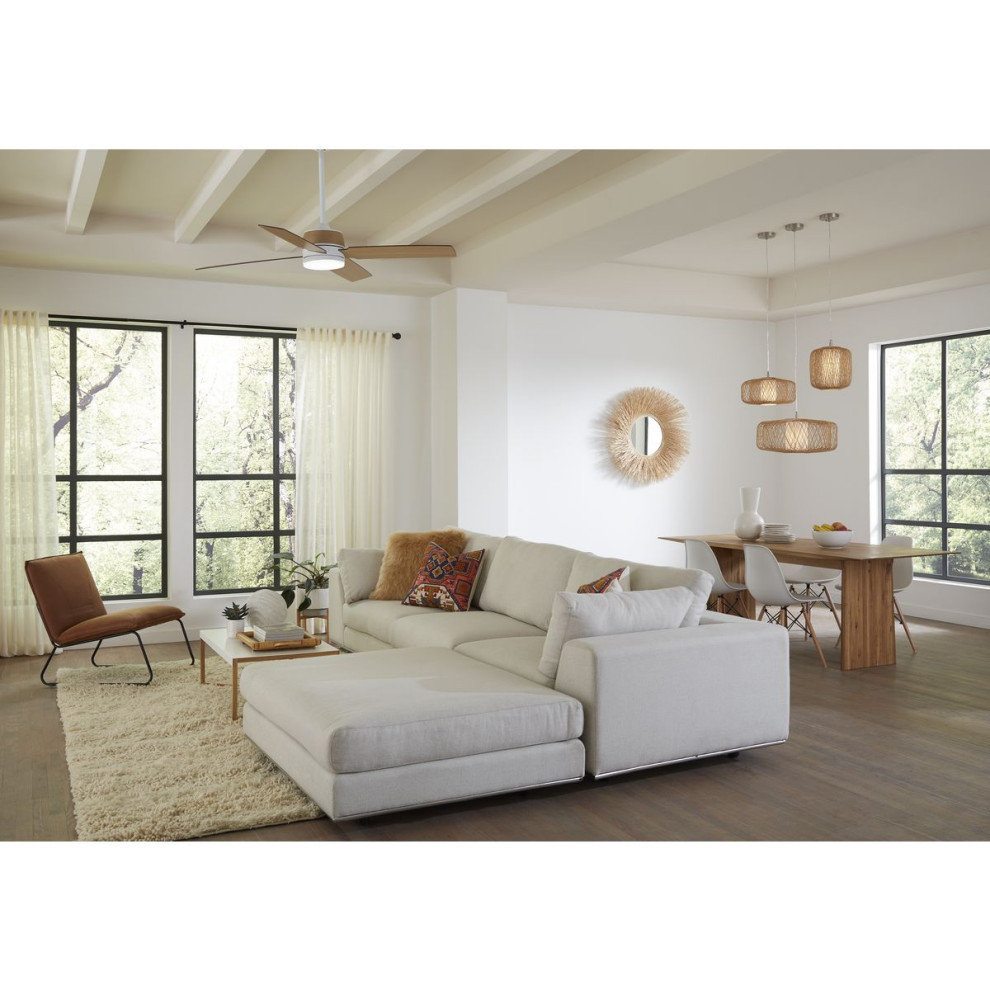 Schaffer II 56" 5-Blade Satin White Ceiling Fan With Integrated LED ...