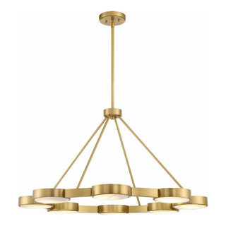 Modern Gold 8-Light Chandelier, Orson Collection, 38.500 - Transitional ...
