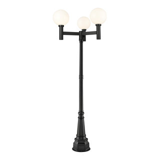Laurent 3 Light Outdoor Post Mounted Fixture Lighting, Black ...