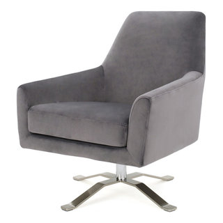 GDF Studio Aegis New Velvet Retro Style Swivel Club Chair ...