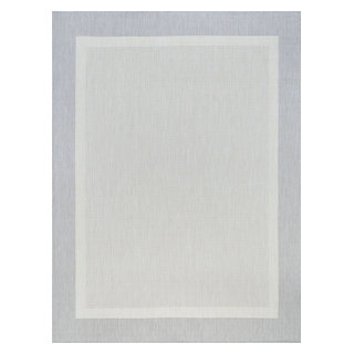 Dania Transitional Solid Border Indoor/Outdoor Area Rug, 9'x12 ...