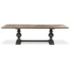 108" Gray Rectangular Trestle Dining Table for 8 People - Traditional ...