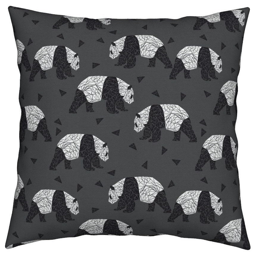 Geometric Bear Panda Pandas Triangle Tribal Throw Pillow - Asian ...