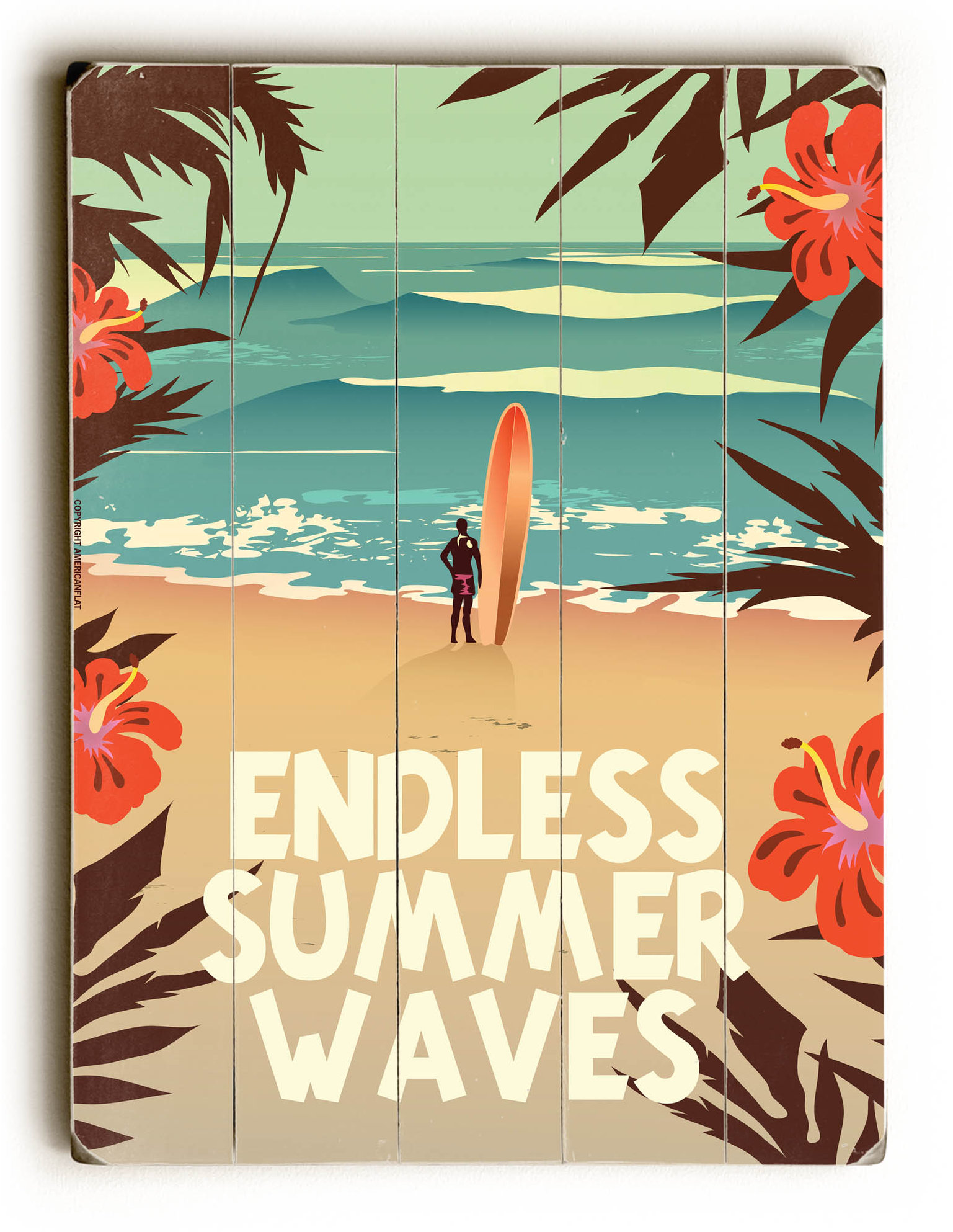 Endless Summer Waves Wooden Sign, 34x25 - Beach Style - Novelty Signs ...