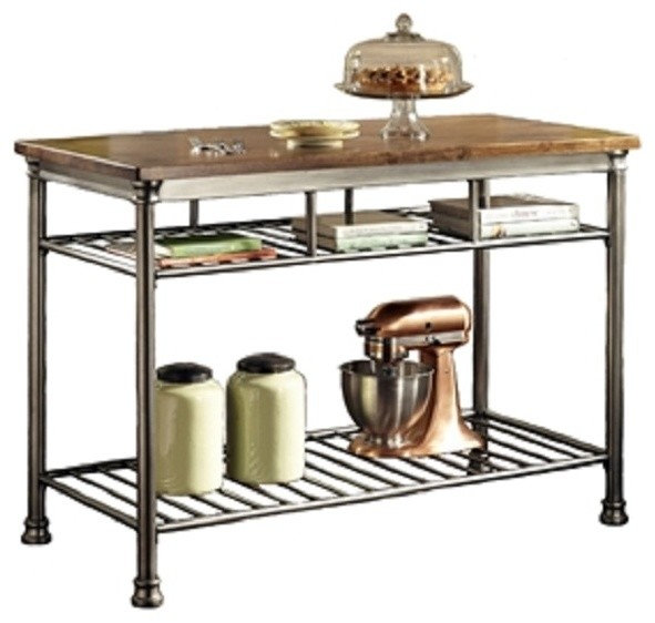 Metal Kitchen Utility Table - Traditional - Kitchen Islands And Kitchen ...