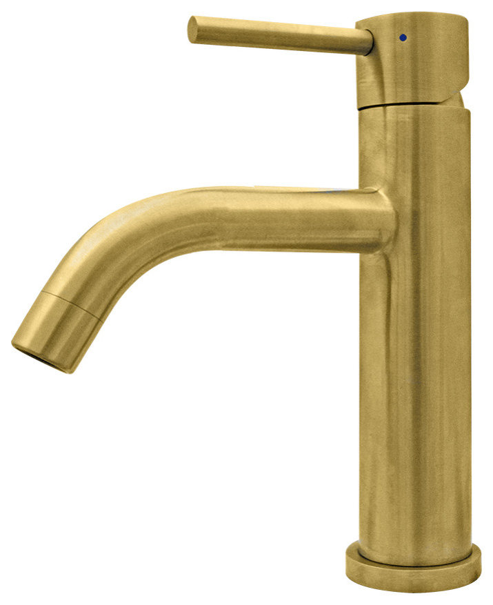 Whitehaus WHS8601-SB Waterhaus Solid Stainless Steel Lavatory Faucet ...