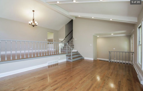 Split level living and dining room design help!