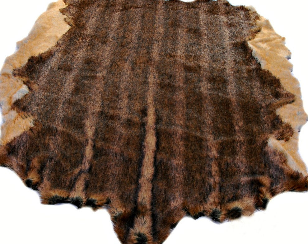 White Tail Deer Premium Faux Fur Art Rug, 5'x6' - Rustic - Novelty Rugs ...