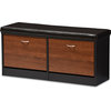 Foley 2-Tone Entryway Storage Cushioned Bench, Dark Brown And Brown ...
