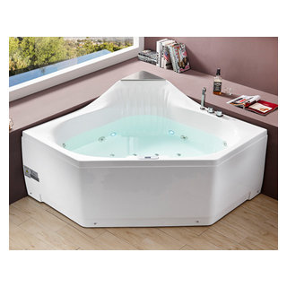 EAGO AM168ETL 5 ft Rounded Corner Acrylic Whirlpool Bathtub for Two, 5 ...