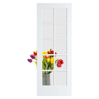 10-Lite Clear Glass French Door, Unfinished, 24"x80"x1.375", 18" x 80 ...