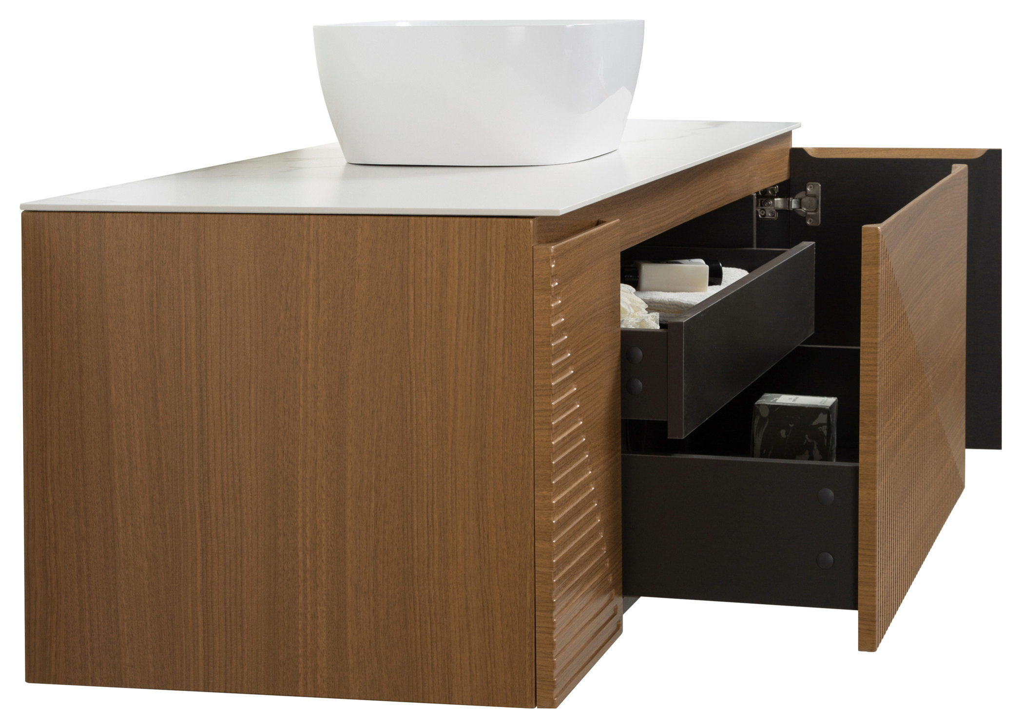 Simon Series Wall Mount Vanity With a Porcelain Vessel Sink, 60 ...