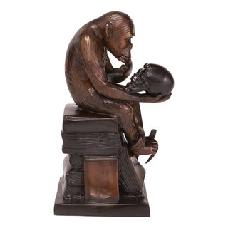 Darwins Ape Bronze Statue - Eclectic - Decorative Objects And Figurines ...