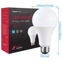 4 Pack 3-Way A21 LED Bulb E26 Standard Base 2700K Soft White - Modern ...