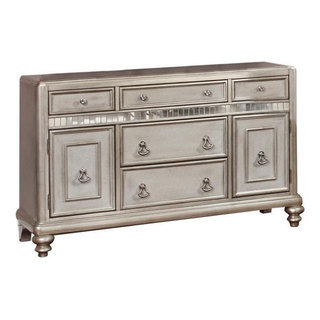 Bling Game 5-drawer Dining Server Metallic Platinum - Contemporary ...