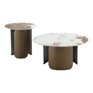 Manhattan Comfort Monica 2-Piece Modern Coffee Table and End Table Set ...