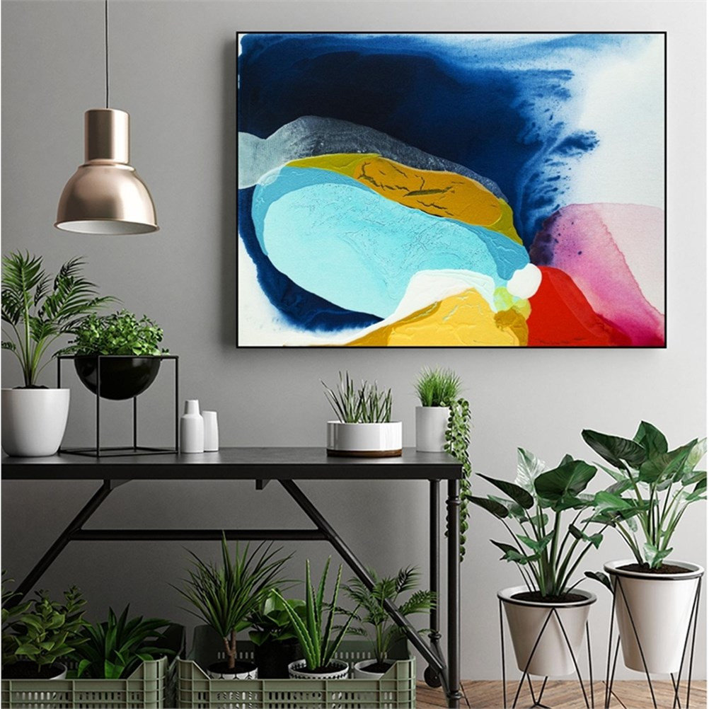 Giant Art Canvas 24x18 Maya IV Framed in Yellow - Contemporary - Prints ...
