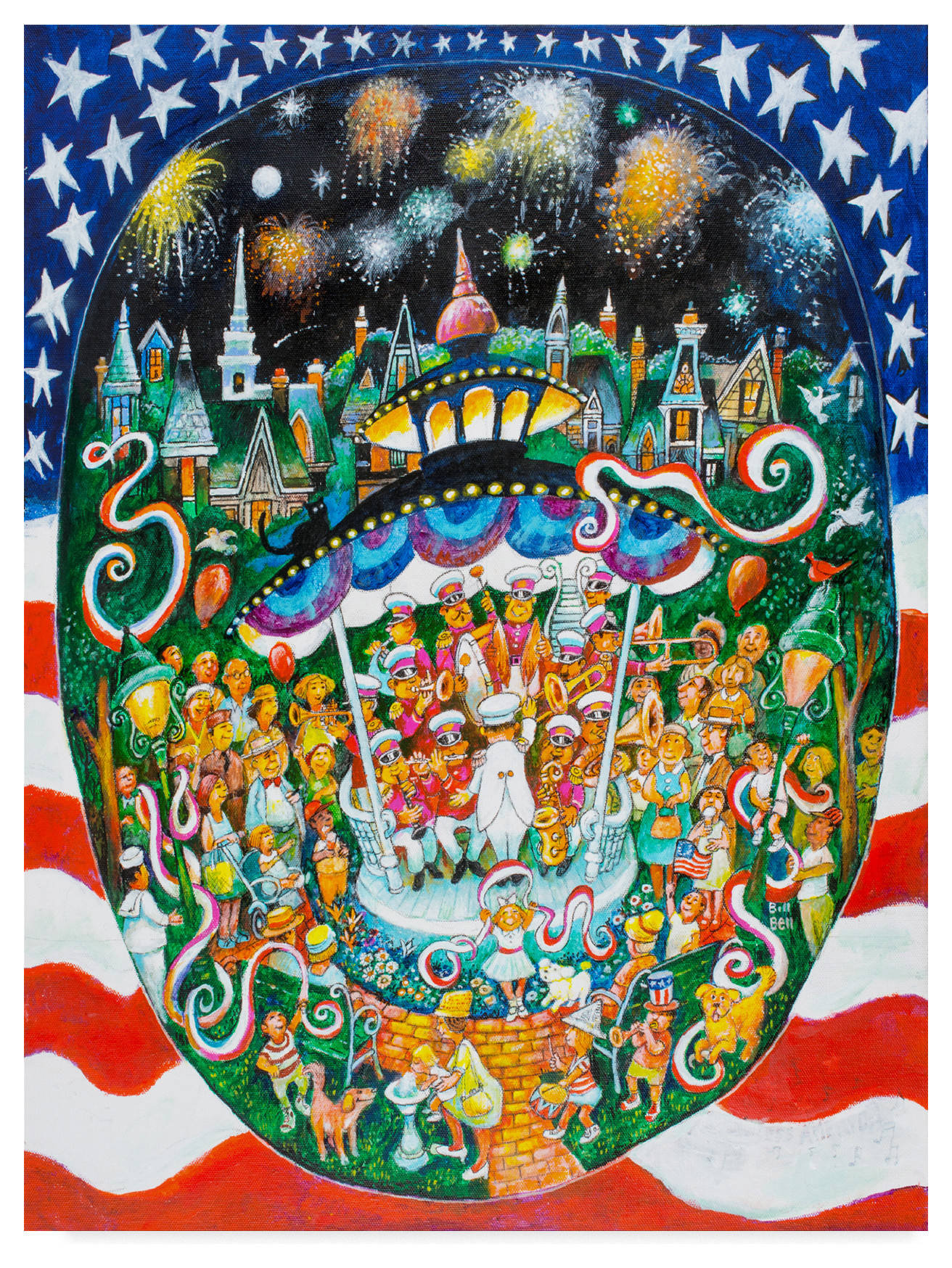 "God Bless America" by Bill Bell, Canvas Art, 32"x24" - Eclectic ...