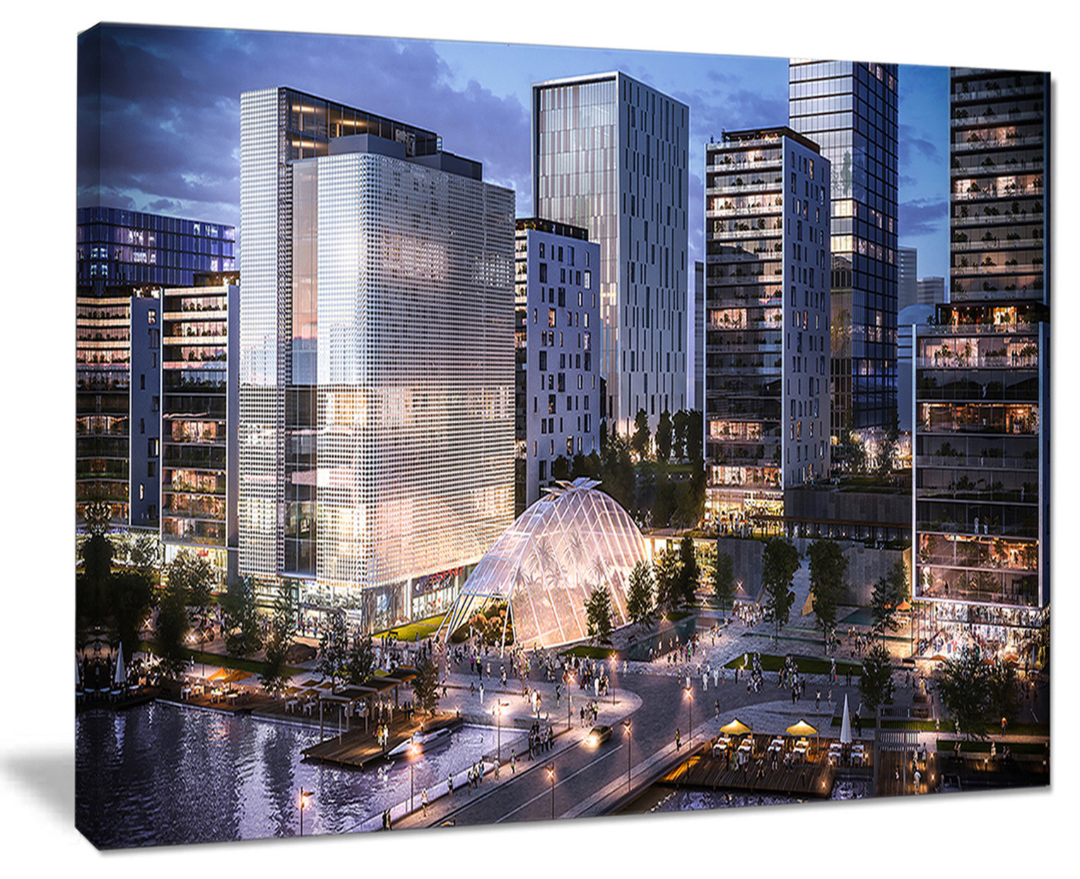 "Residential Complex Close-up" Cityscape Photo Canvas Print, 20"x12 ...