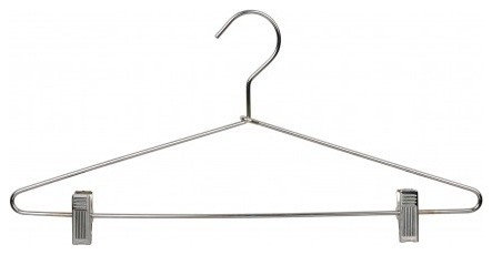 Metal Combo Hanger, Chrome Finish, Box of 25 - Contemporary - Clothes ...