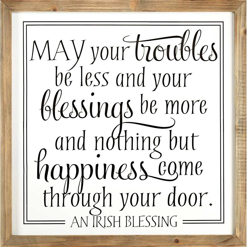 Wall Plaque May You Troubles Irish Blessing - Contemporary - Novelty ...