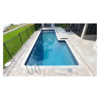 Stunning Rectangular Inground On A Lakefront - Midcentury - Swimming ...