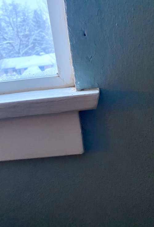 Window sill when half of window is flush with countertop? | Houzz Forum
