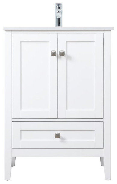 Elegant Lighting Hamilton 24"L Single Vanity Sink, White - Bathroom ...