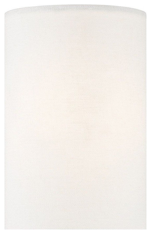 1 Light Modern Steel Wall Sconce White Linen Shade-14.75 Inches H by 4. ...