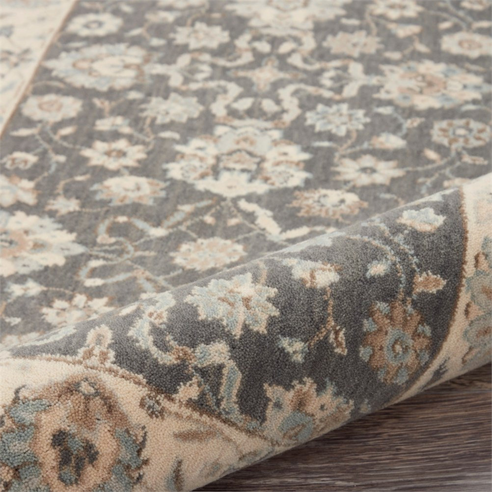 Nourison Living Treasures 30" x 144" Wool Indoor Rug in Gray-Ivory ...