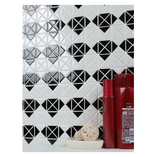 Triangular Diamond Pattern Porcelain Mosaic Tile, Wall Decor - Modern ...