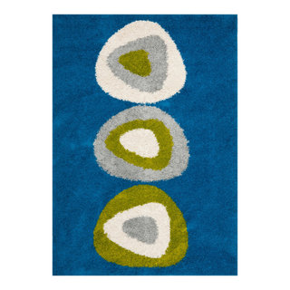 Safavieh Shag Sg912 Geometric, Shag Rug, Blue and Multi, 2'3"x9'0 ...
