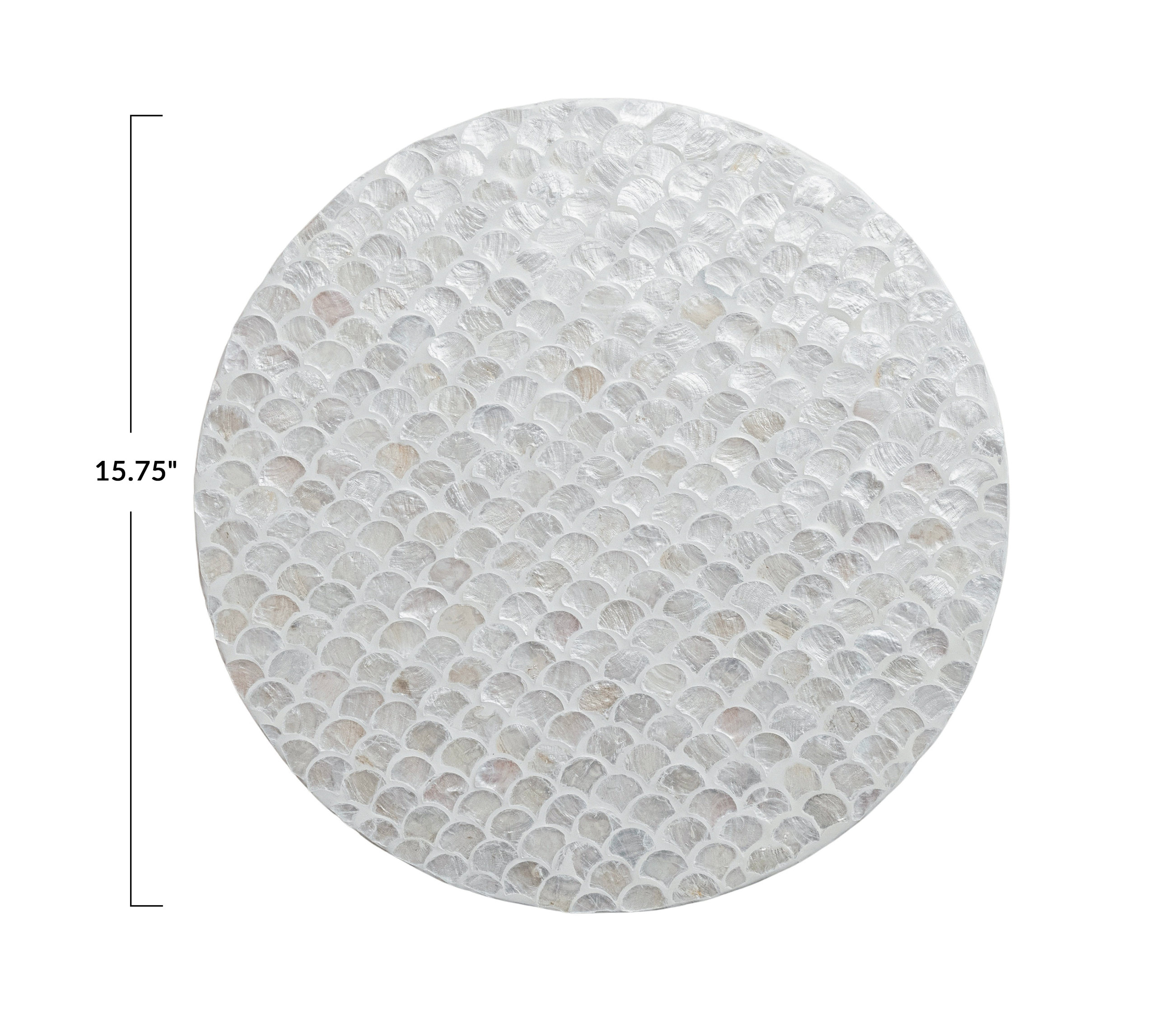 Wood and Capiz-Embellished Round Lazy Susan, White - Beach Style ...