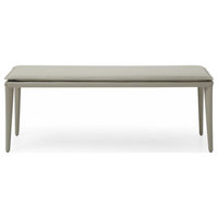 HomeRoots 47" X 16" X 18" Light Grey Faux Leather Bench, 47" X 16" X 18 ...
