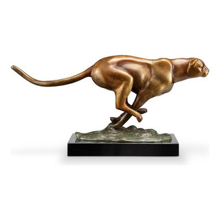 Cheetah Brass and Marble Sculpture "Speed" | 80340 - Contemporary ...