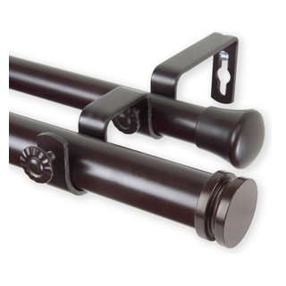 Lid 1" Double Curtain Rod, Black, 48"-84" - Transitional - Curtain Rods ...