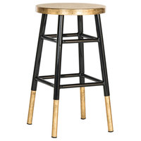 Aya Dipped Gold Leaf Counter Stool set of 2 Black / Gold - Industrial ...