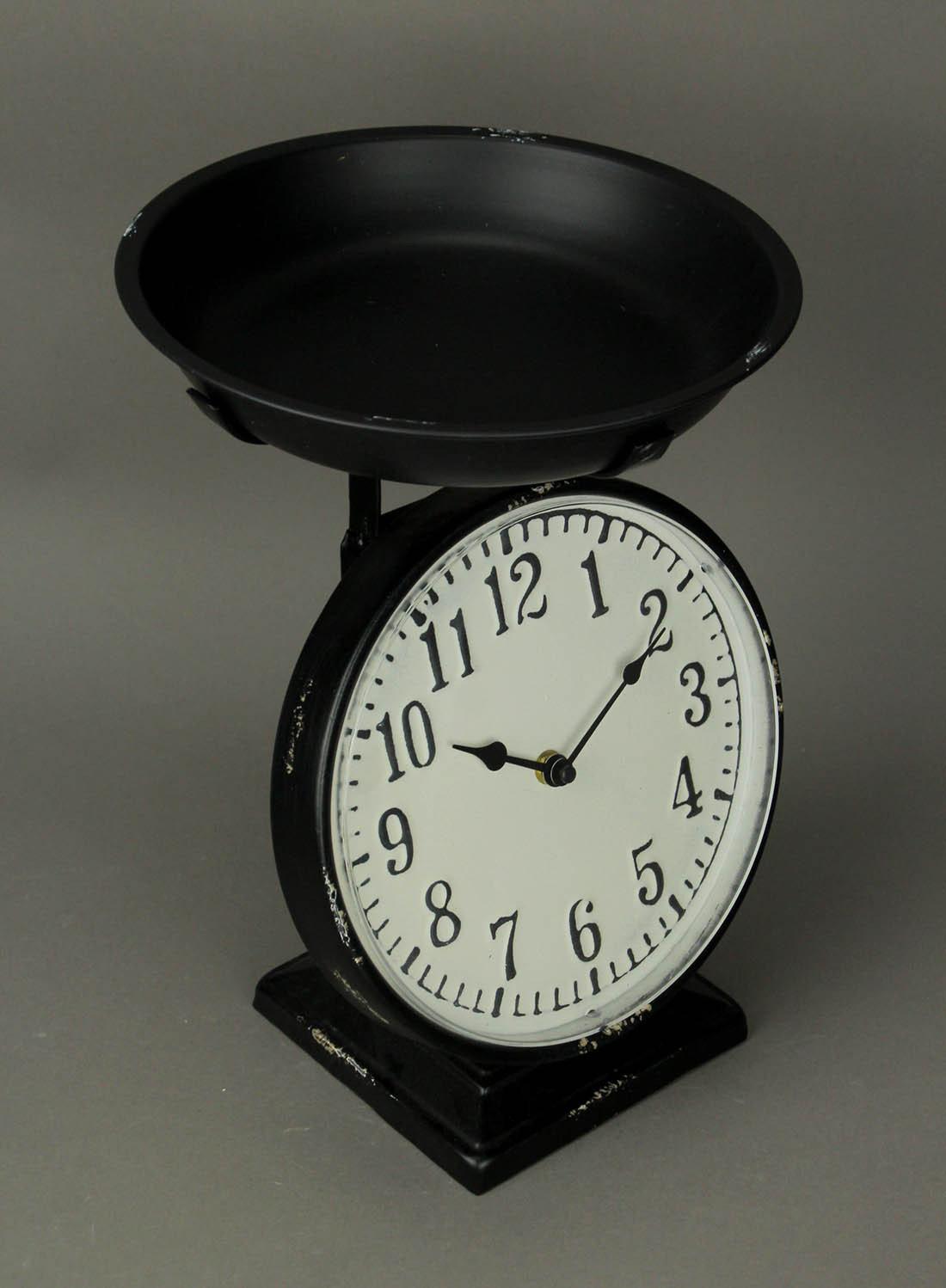 Black Metal Vintage Farmhouse Weight Scale Table Clock, One Size ...