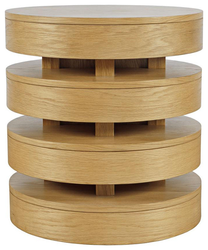 Brix Mid-Century Modern Floating Sculpture Layered Round End Table ...