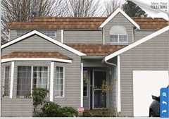 Need help deciding what color to paint my house with a peach roof