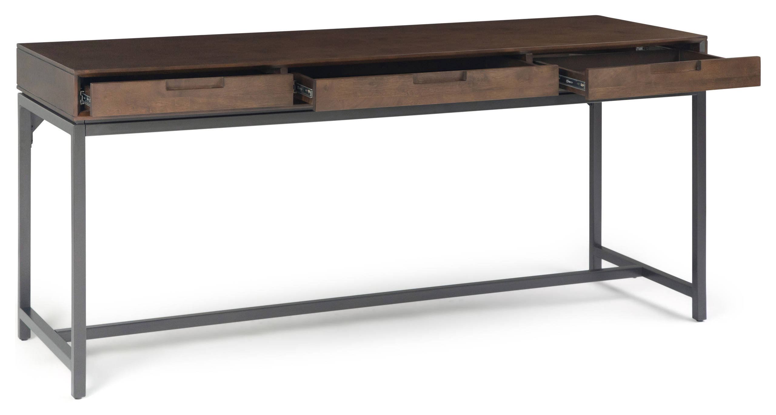 Banting Solid Hardwood Industrial 72 Inch Wide Wide Desk In Walnut ...