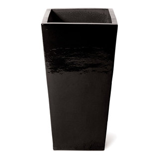 English Planter - Black Outdoor Planter - Transitional - Outdoor Pots ...