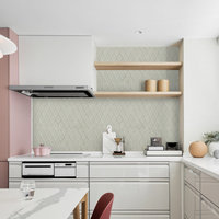 Art Deco 11"x10" Tear Drop Leaf Glass Mosaic Wall Tile, Gray, Single ...