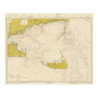 "Nantucket Sound and Approaches ca. 1973 Tinted" Paper Art, 38"x31 ...