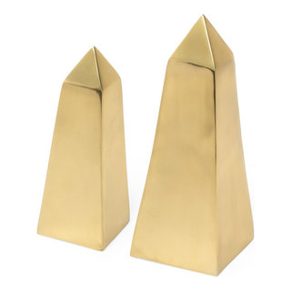Giza (Set of 2) 4L x 4W Gold Elongated Pyramids - Contemporary ...
