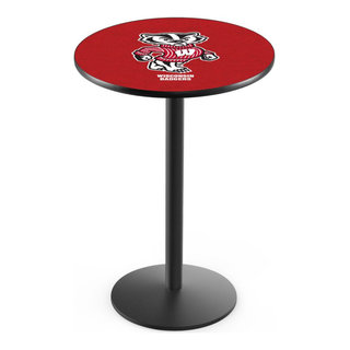 Holland L214 University of Wisconsin Badger 42x28" Pub Table - Black ...