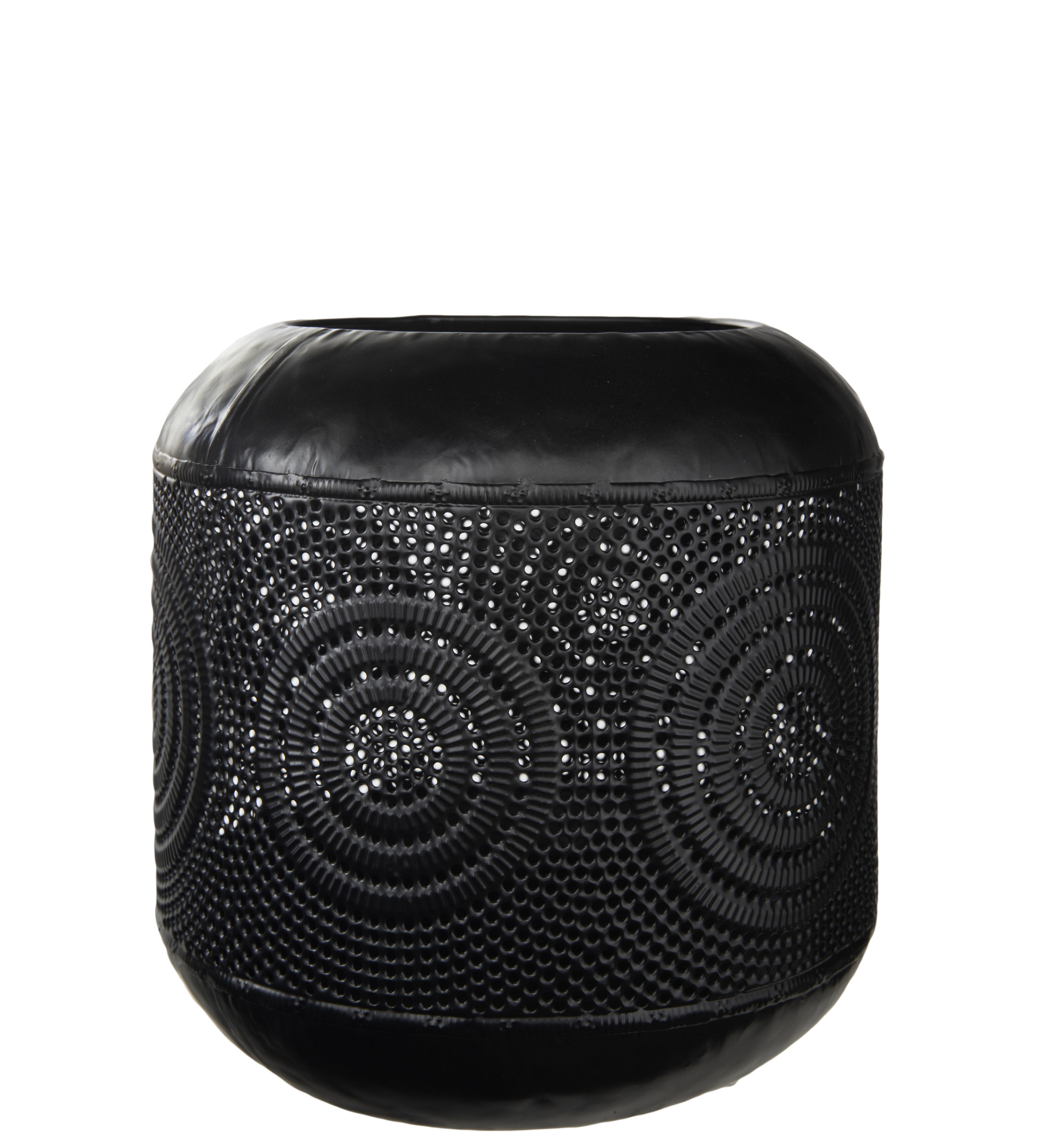 Metal Candle Holder with Pinhole Pattern Design Antique Black Finish ...